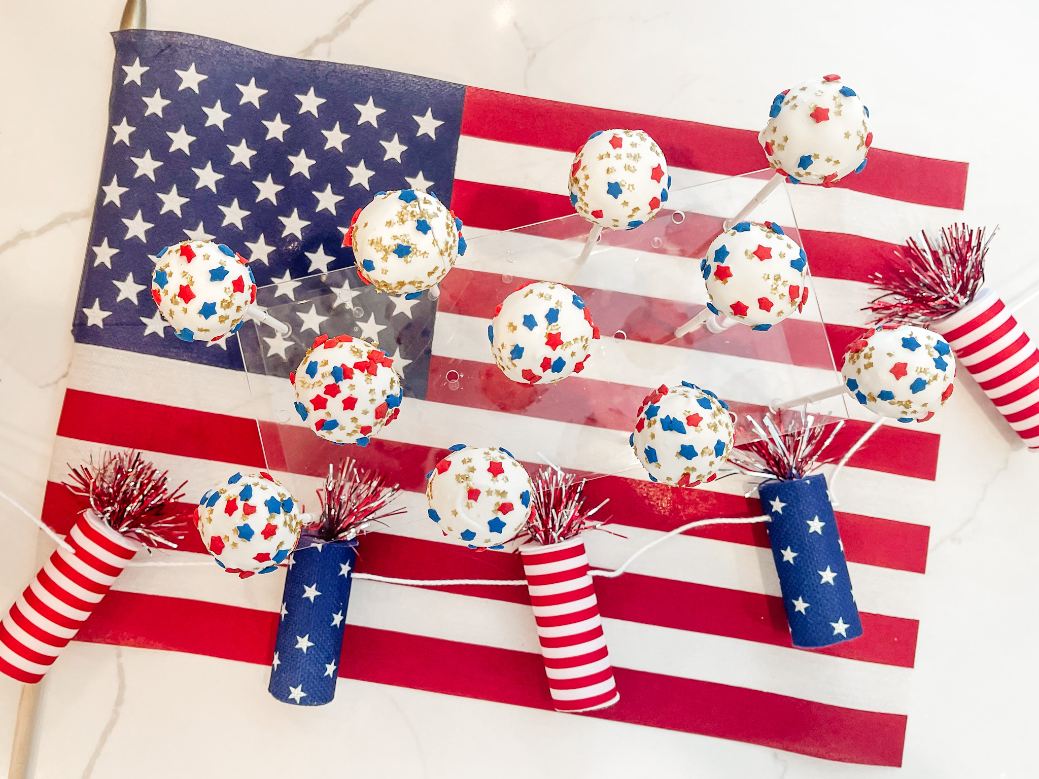 Patriotic Cake Pops - Mal and Jess